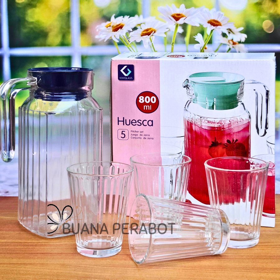 Jual Pitcher Set 5 in 1 Kimglass murah Teko Drink Set Kado Isi 5 Pcs ...
