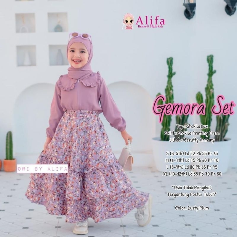 Jual Gemora Set Kids by Alifa | One set rok anak Usia 2 - 12 Tahun ...