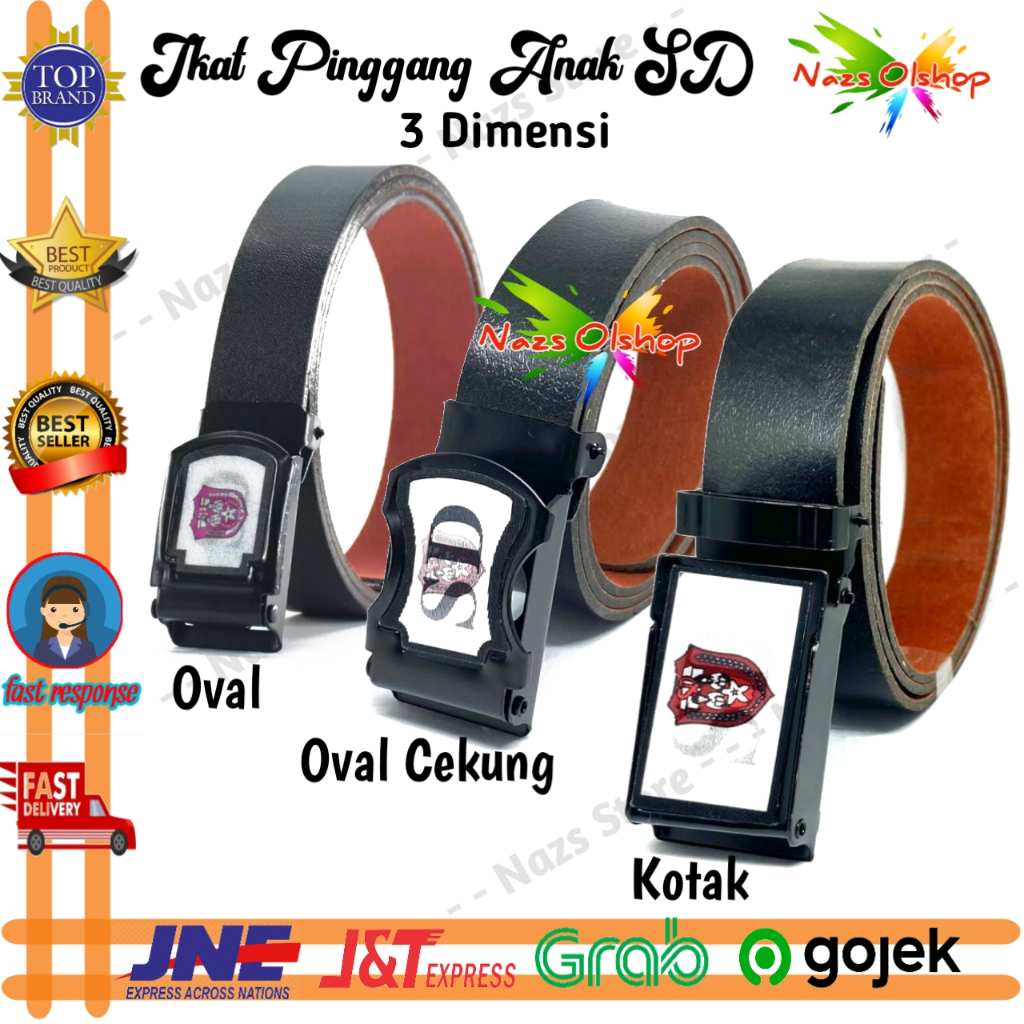 Jual Gesper Ikat Pinggang Anak Sekolah Dasar SD Bahan Kulit Logo 3 ...