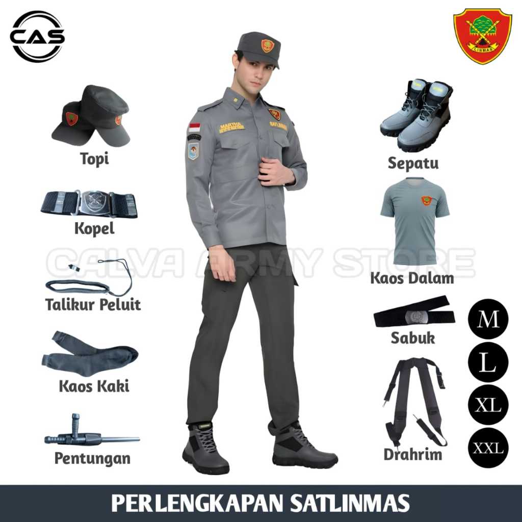 Jual [CAS 5] Grosir Setelan Hansip Lengkap Pakaian Seragam Satlinmas ...