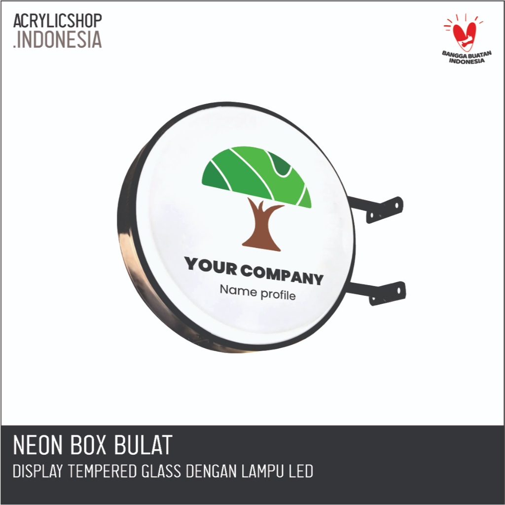 Jual Neon Box Bulat Murah 2 Sisi / Neon Box Akrilik + Lampu LED ...
