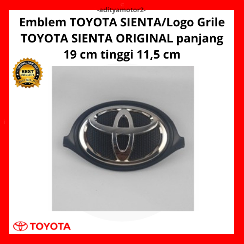Jual Emblem TOYOTA SIENTA/Logo Grile TOYOTA SIENTA ORIGINAL Panjang 19 ...