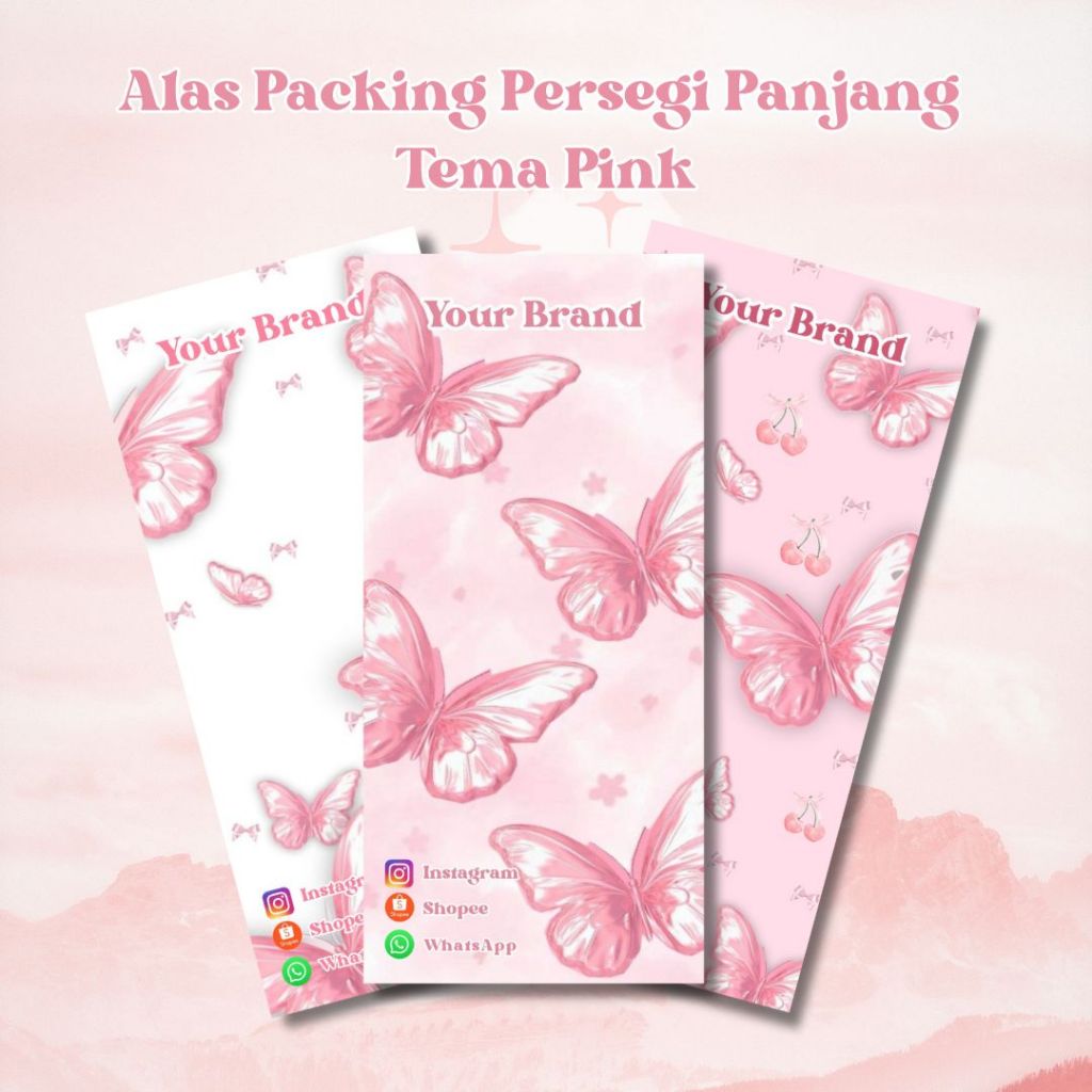 Jual ALAS PACKAGING PERSEGI PANJANG UNTUK STRAPHONE/KALUNG TEMA PINK ...