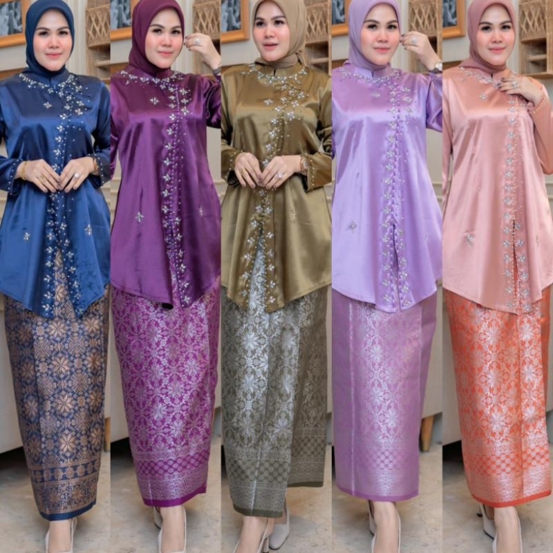 Jual set tunik kebaya malaysia rok batik payet swarovsky kondangan ...