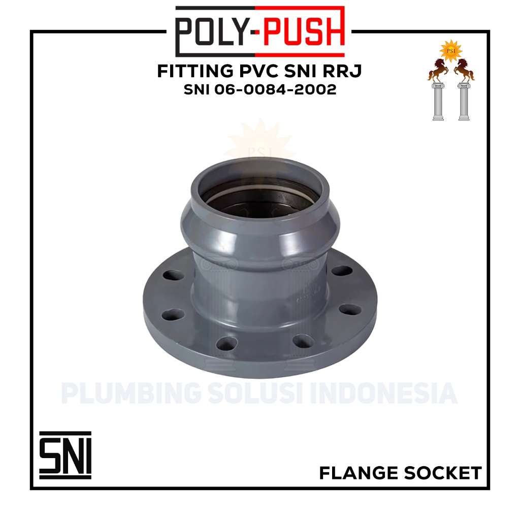 Jual Poly Push Flange PVC SNI Seal Karet 2 1/2 Inch / 75 mm PVC SNI RRJ ...
