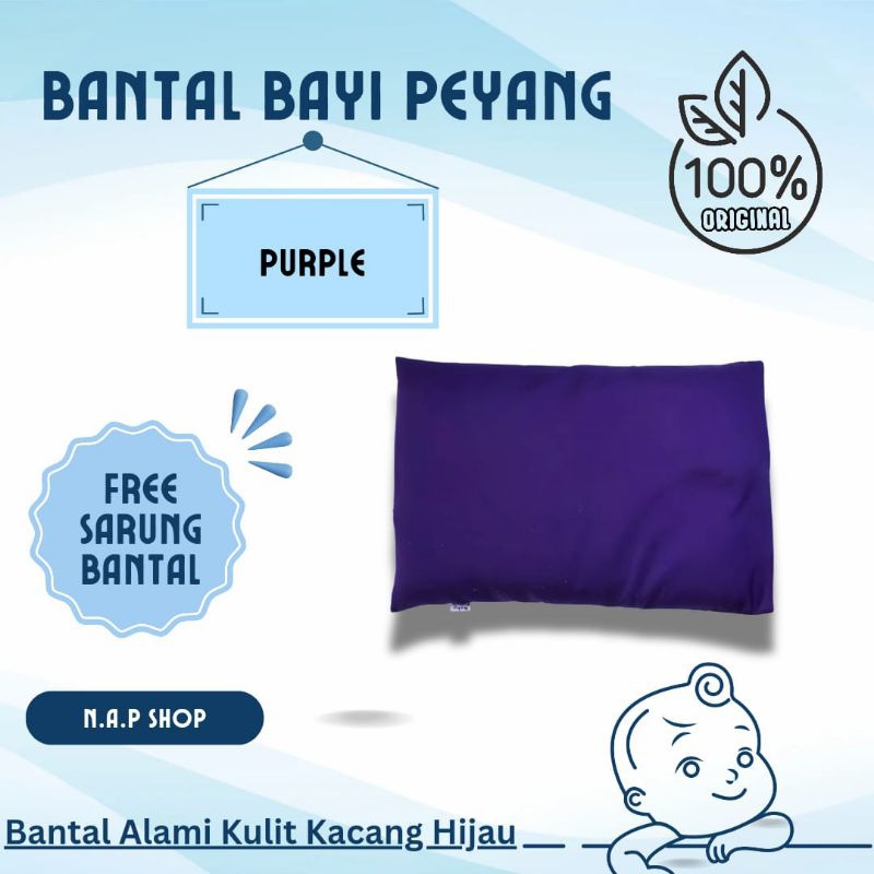 Jual Bantal Bayi peyang kulit kacang hijau original ( biru) | Shopee ...
