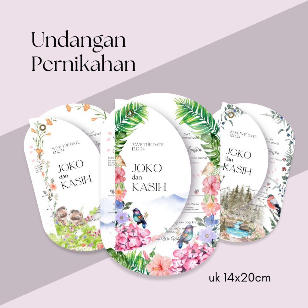 Jual Boemenstore Undangan Pernikahan Aestetik 100pc - Undangan ...