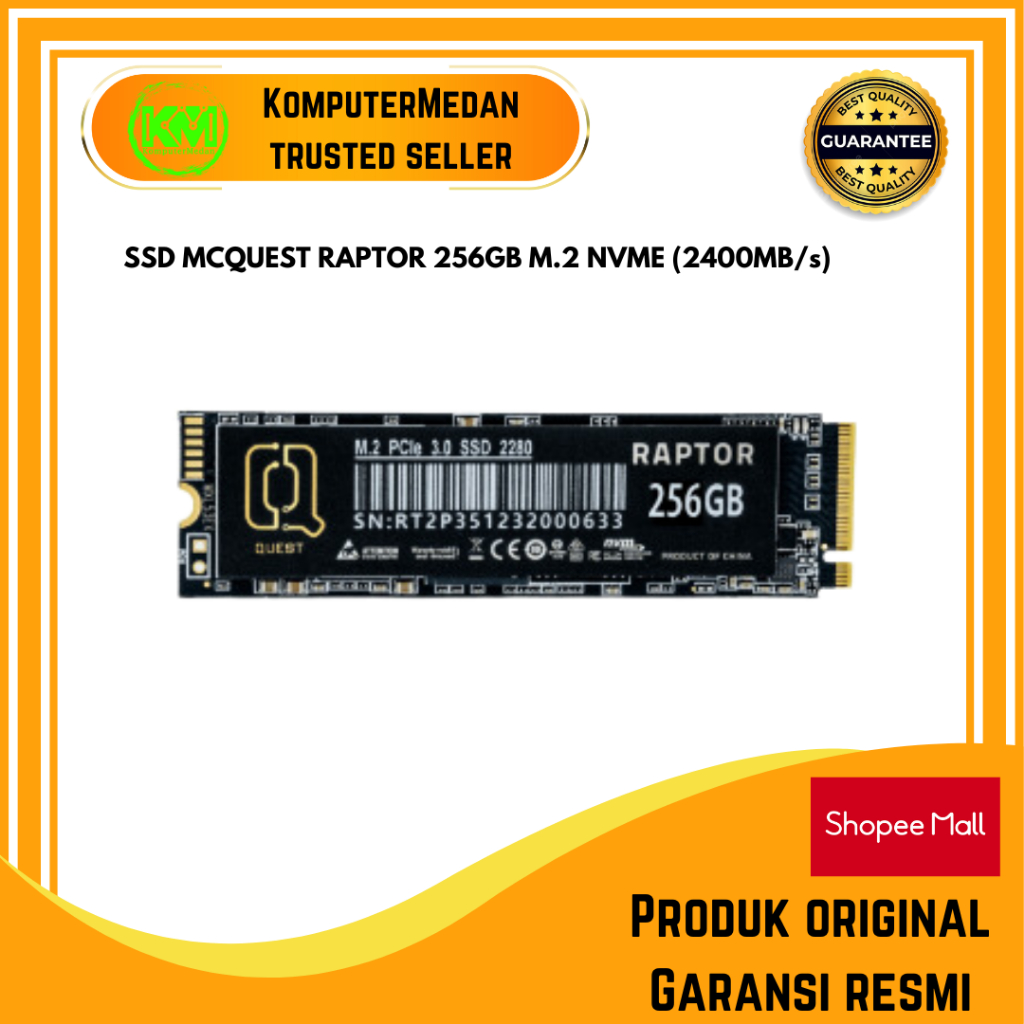 Jual SSD MCQUEST RAPTOR 256GB M.2 NVME (2400MB/s) | Shopee Indonesia