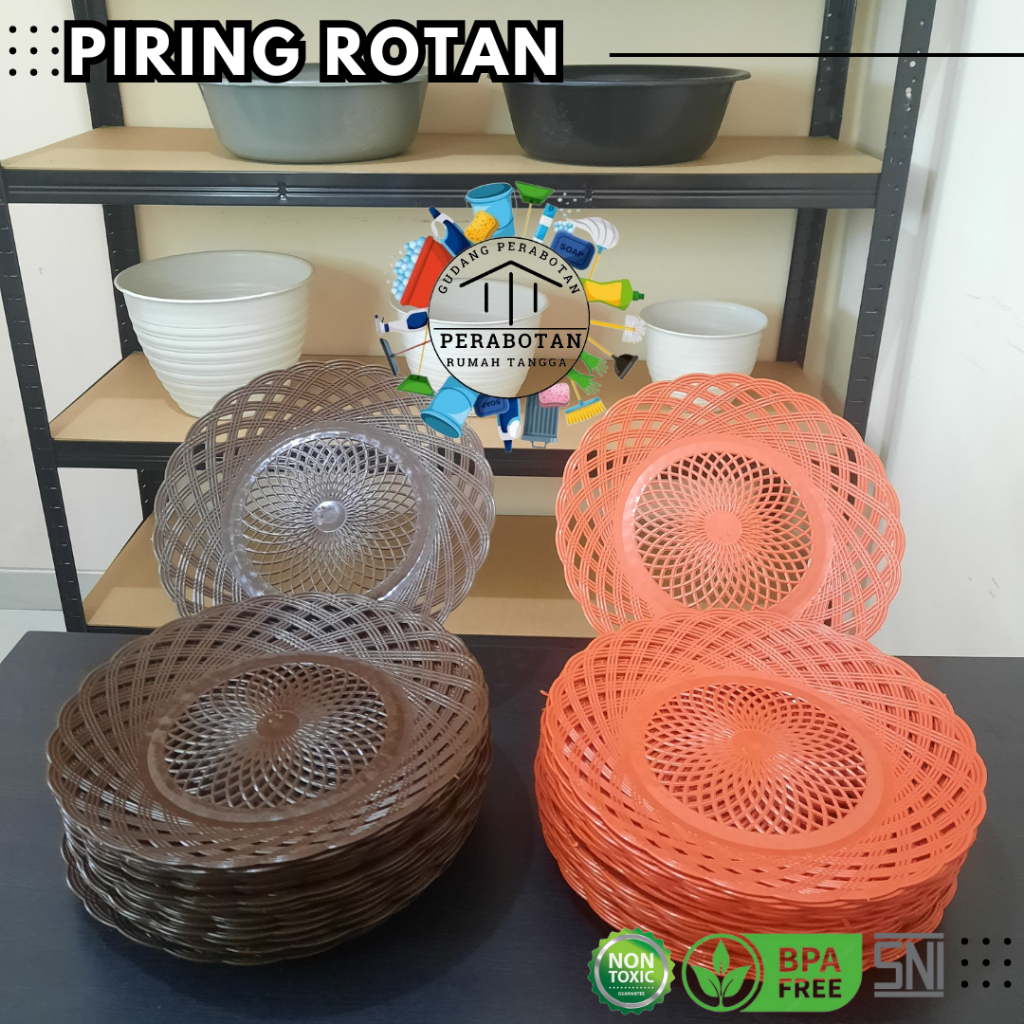 Jual Piring Rotan Plastik | Piring Rotan Plastik Motif Anyaman | Piring ...