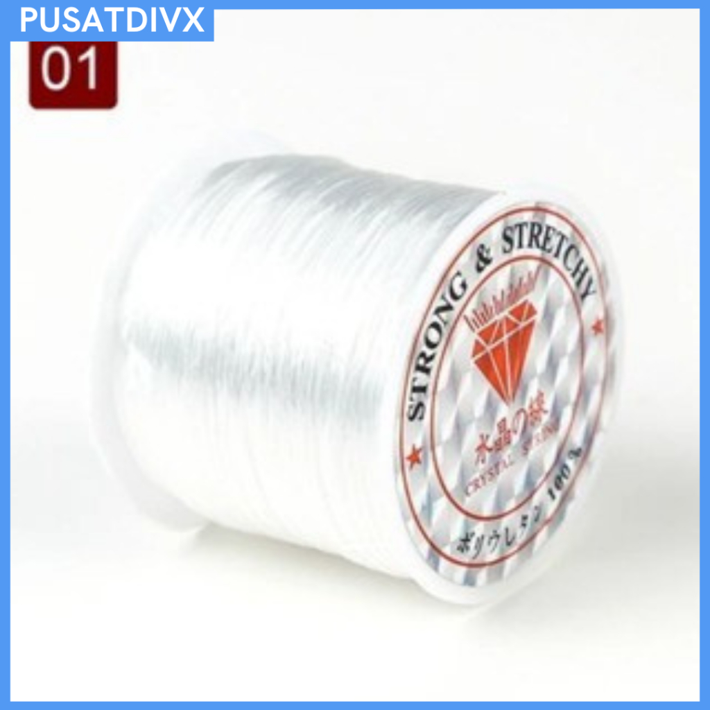 Jual (PUSATDIVX) SENAR SERAT GEPENG ELASTIS KARET TALI BENANG CRYSTAL ...