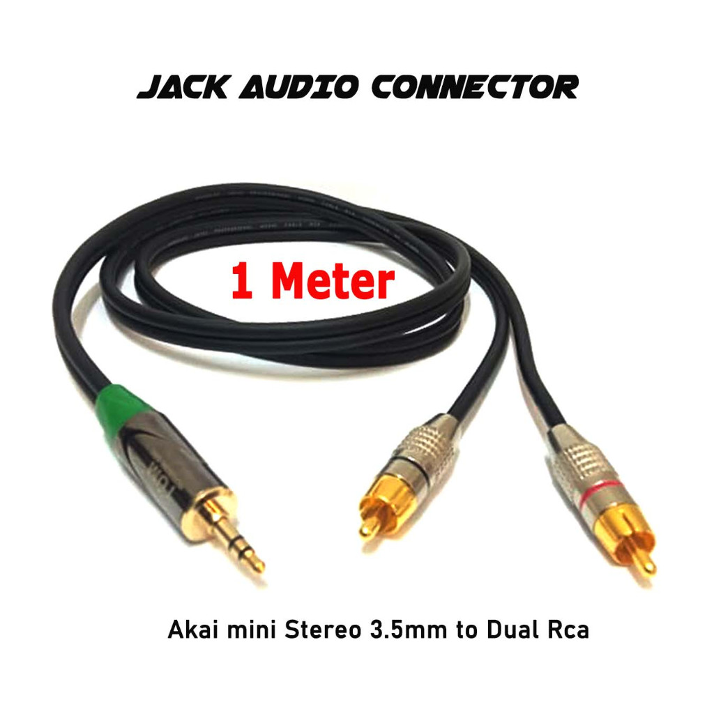 Jual Jack Audio Connector Akai Mini Stereo 3,5mm to dual Rca 1 meter | Shopee Indonesia