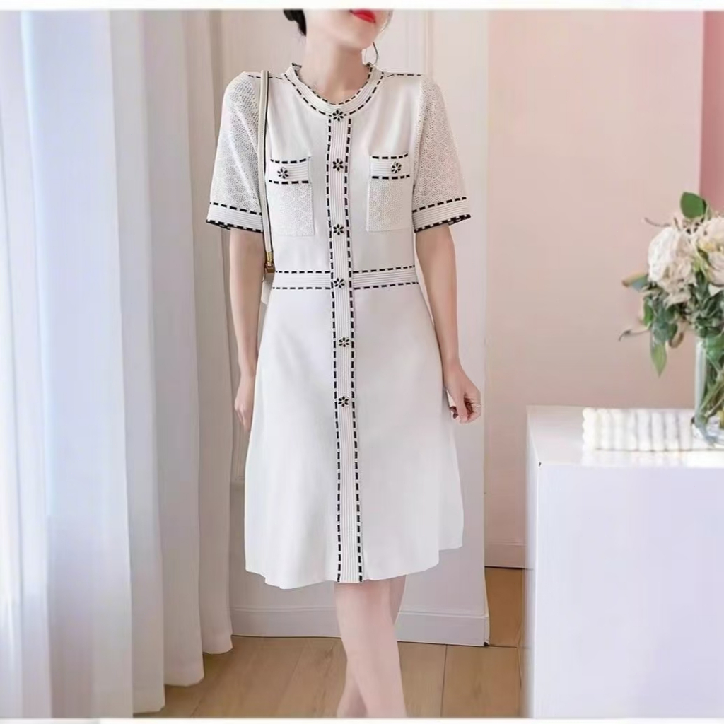 Jual 2993 - Midi Dress Knit Dress Rajut Kasual Korea Wanita | Shopee ...