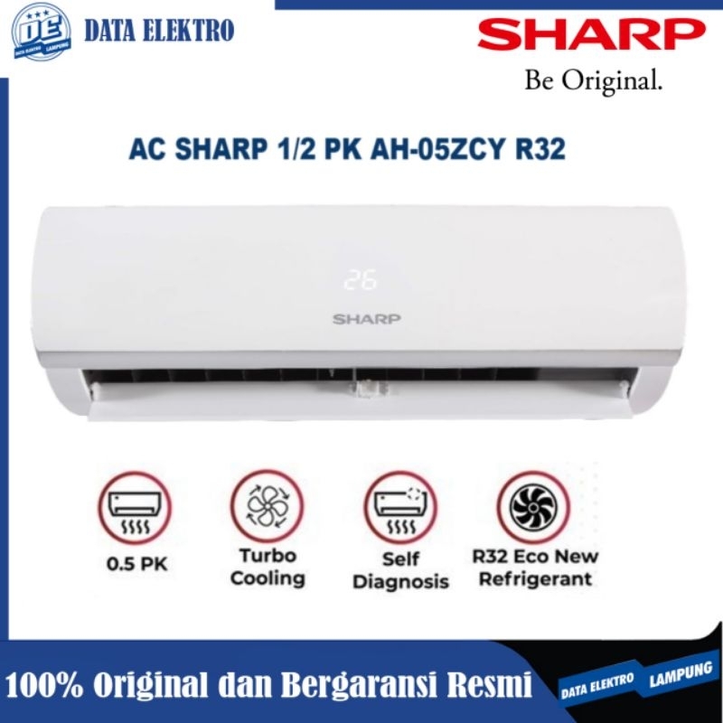 Jual AC SHARP 1/2 PK 0.5 PK AH-05ZCY R32 LOW WATT GARANSI 10 TAHUN | Shopee Indonesia