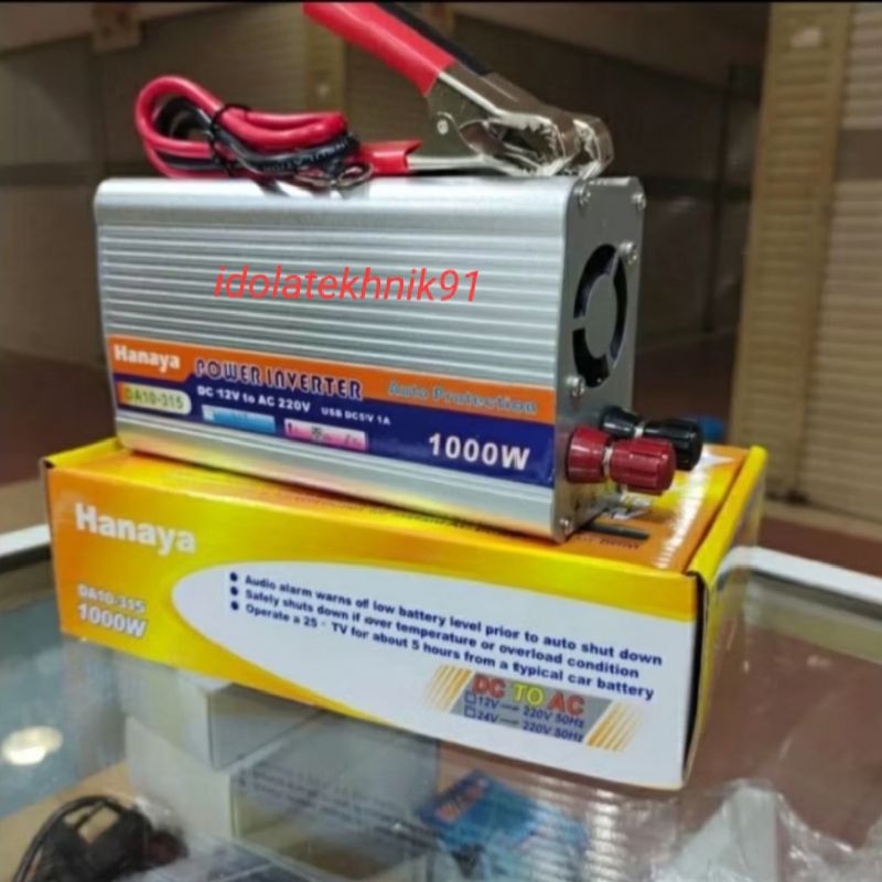 Jual Power Inverter 1000watt merk HANAYA Input DC 12V Output AC 220V ...