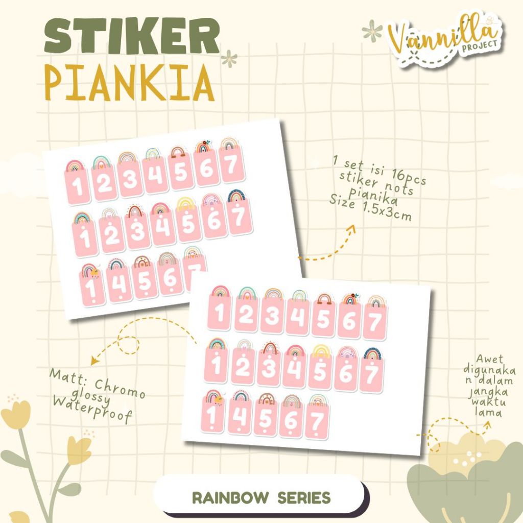 Jual Stiker Pianika RAINBOW sticker pianika not piano tuts pianika not ...