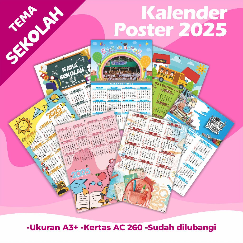 Jual Cetak KALENDER TEMA SEKOLAH - kalender poster - kalender dinding ...