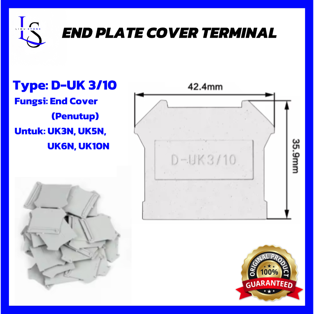Jual End Cover Plate Terminal D-UK 3/10 Tutup Terminal | Shopee Indonesia