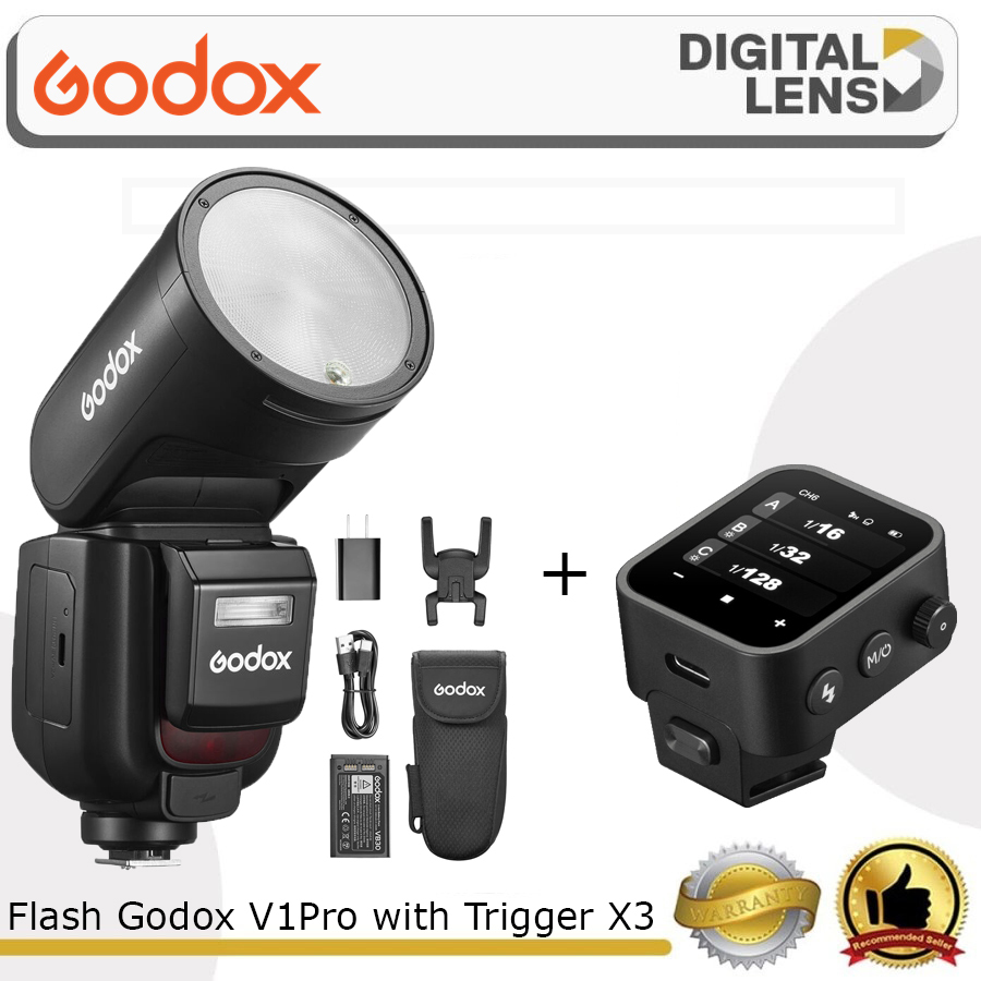 Jual Paket Flash Godox V1Pro V1 Pro with Trigger X3 | Shopee Indonesia