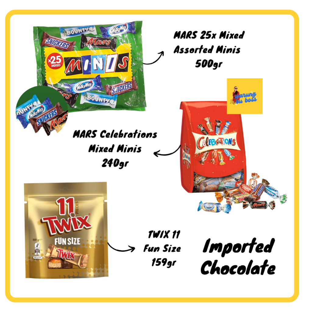 Jual Bounty Minis Twix Mars Snickers Minis Milkyway Chocolate ...