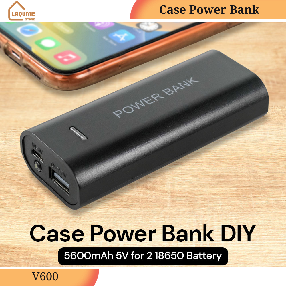 Jual Case Power Bank DIY 5600mAh 5V for 2 18650 Battery/Casing Power ...