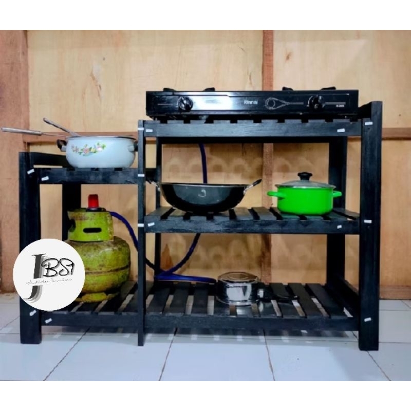 Jual RAK KAYU MEJA KOMPOR 2 TUNGKU 5 TINGKAT MINIMALIS MURAH | Shopee ...