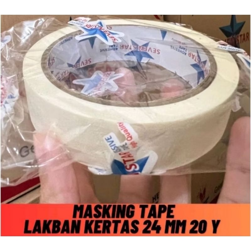 Jual Lakban Kertas | Masking tape 24 mm 20 y | Shopee Indonesia