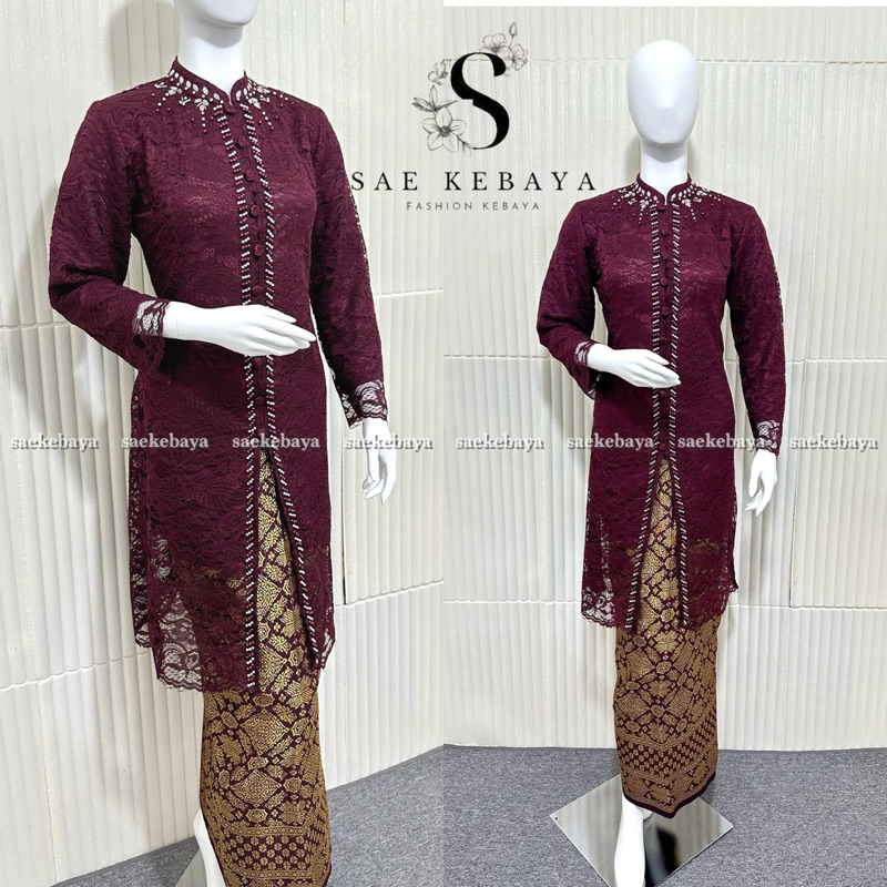 Jual Kebaya Tunik Kancing Payet Bawahan Songket - Kebaya Tunik Payet ...