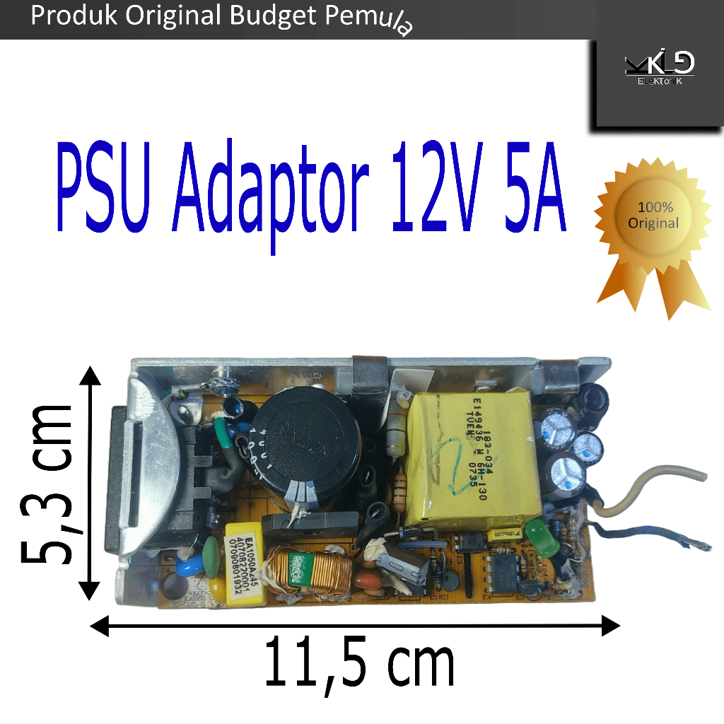 Jual Adaptor PSU Power Supply Charger 12 Volt 5 Amper 12V 5A Class D ...