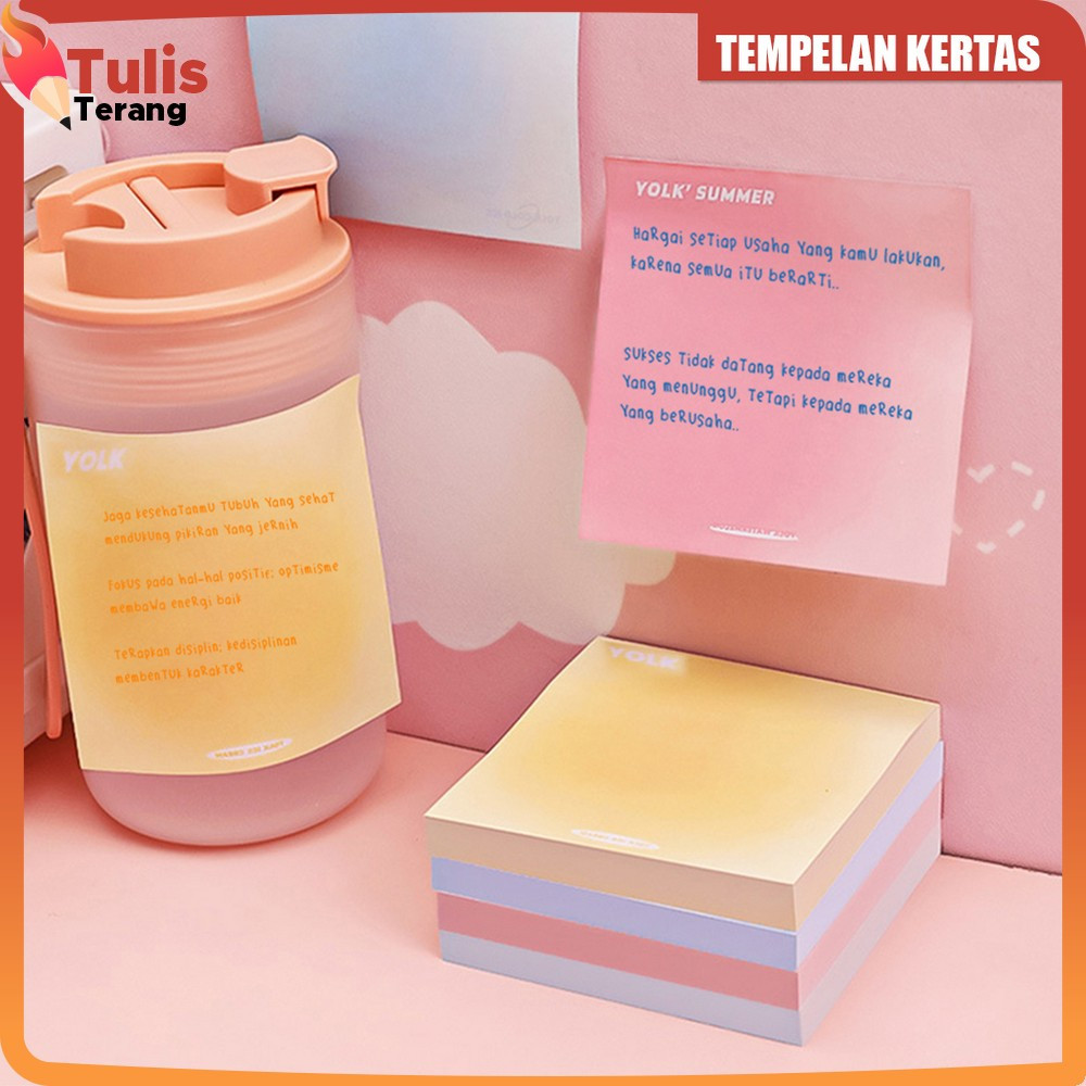 Jual Sticky Notes Tempel Persegi Gradasi Isi 50 Lembar / Memo Polos ...