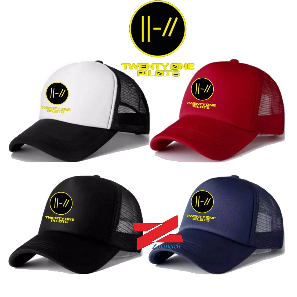 Jual topi trucker 21 pilot logo topi jaring anak dewasa 21 pilot logo ...