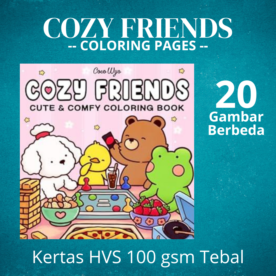 Jual CD02 Mewarnai Gambar Tema COZY FRIENDS | Kertas HVS 100gr Ukuran ...