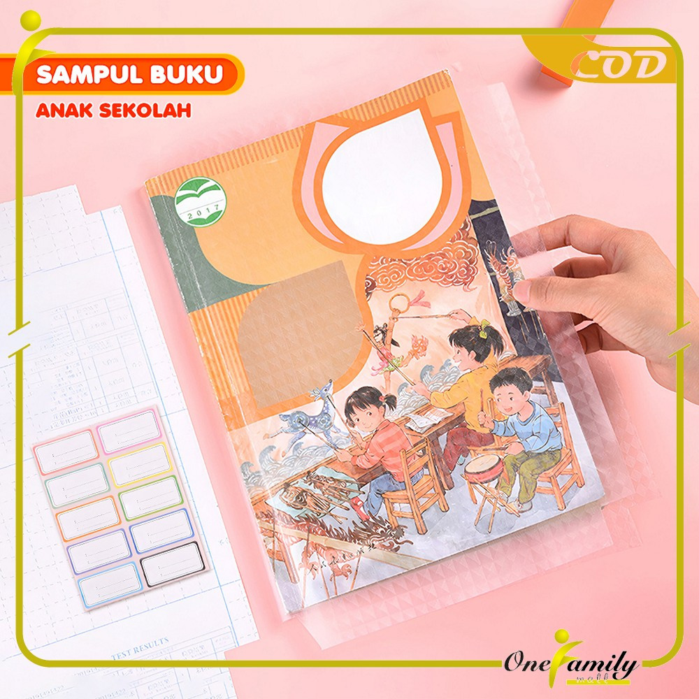 Jual ONE-A101 Sampul Buku Plastik Isi 10 Lembar Stiker PVC Tahan Air ...