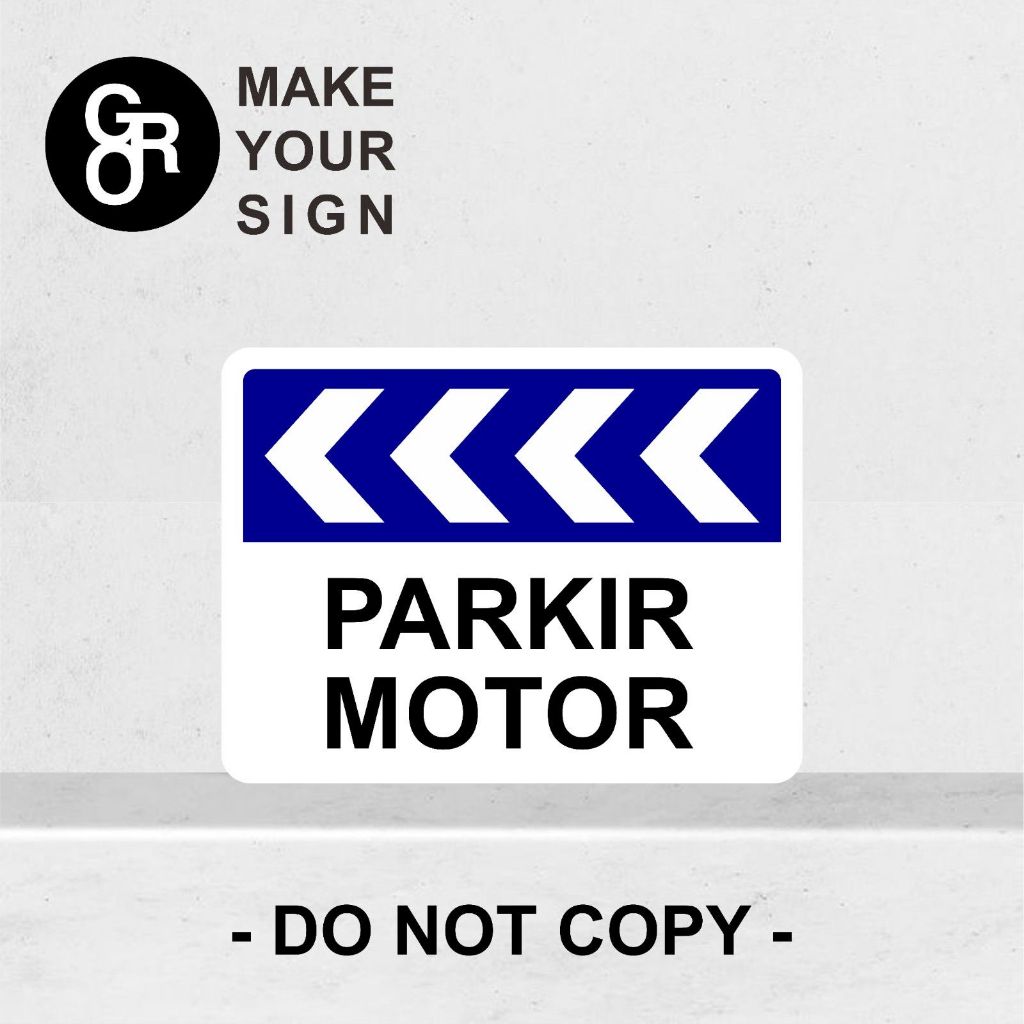 Jual Rambu Sign Plat Alumunium/Plang/Lalu Lintas Arah Parkir Motor 30cm ...