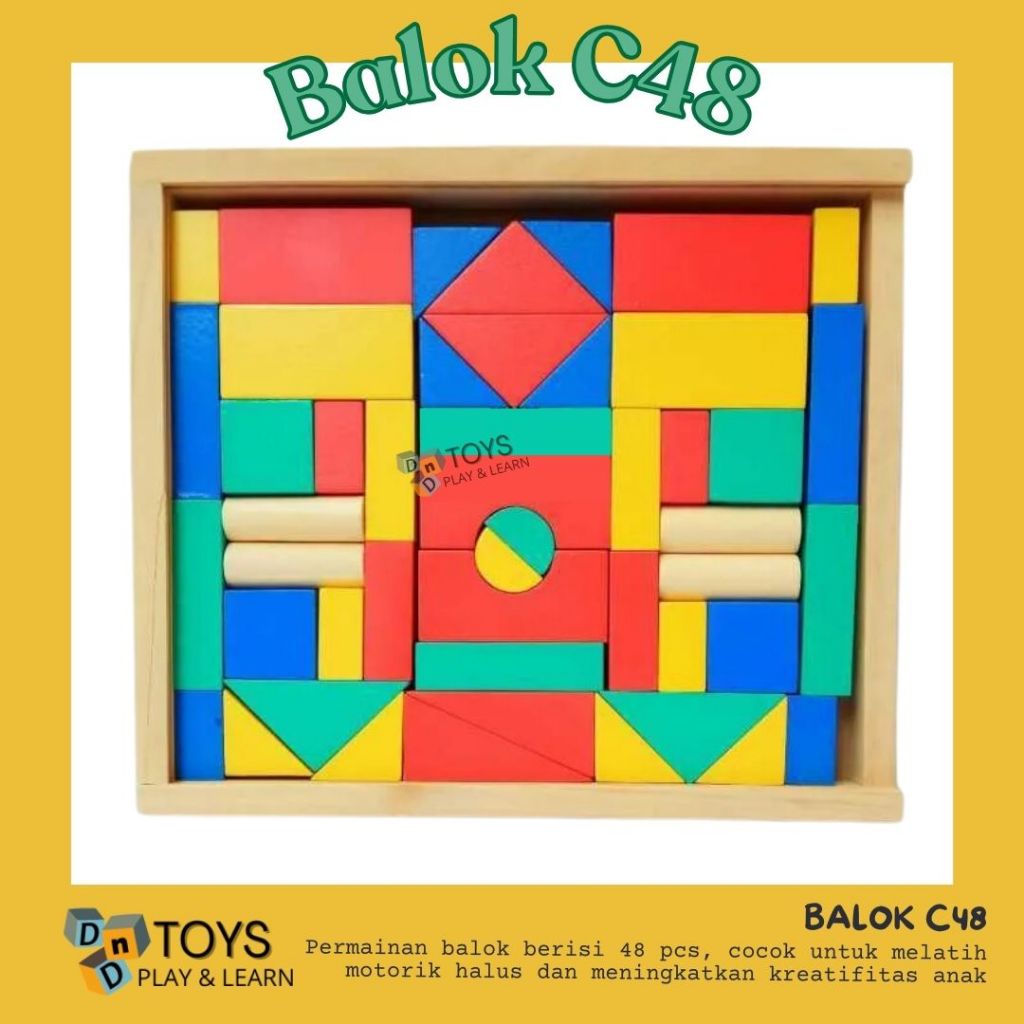 Jual Mainan Edukatif Edukasi Anak Balok Bangun Kayu Wooden City Blok ...