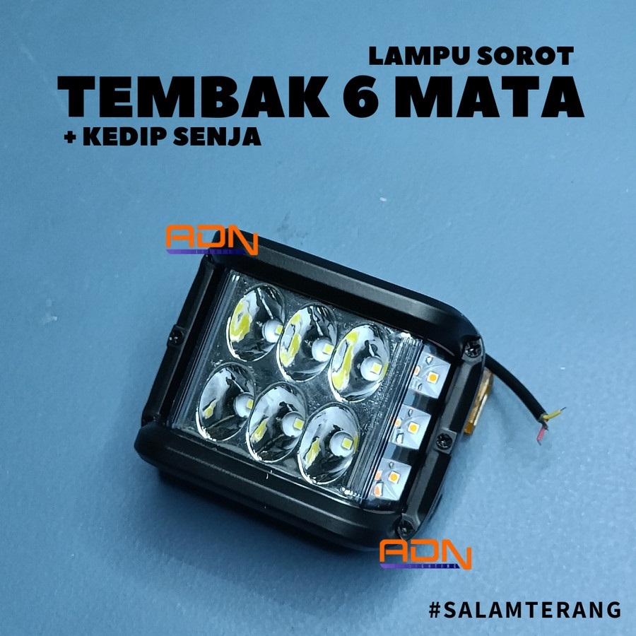 Jual LAMPU SOROT TEMBAK 6 MATA LED + Kedip Senja 049 By ADN | Shopee Indonesia
