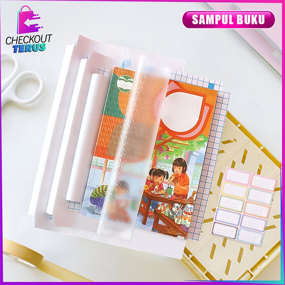 Jual CT A101 Sampul Buku Plastik Isi 10 Lembar Anak Sekolah Stiker PVC ...