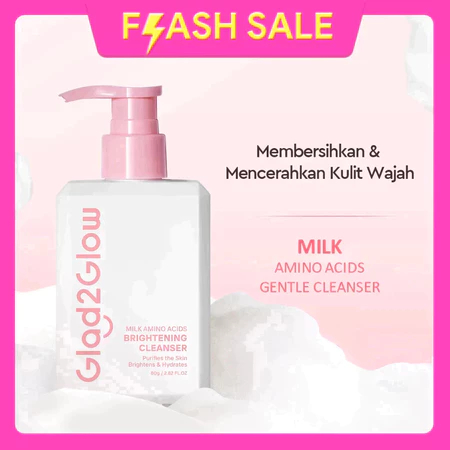 Jual Glad2Glow Milk Amino Acids Brightening Cleanser 80ml G2G Face Wash ...