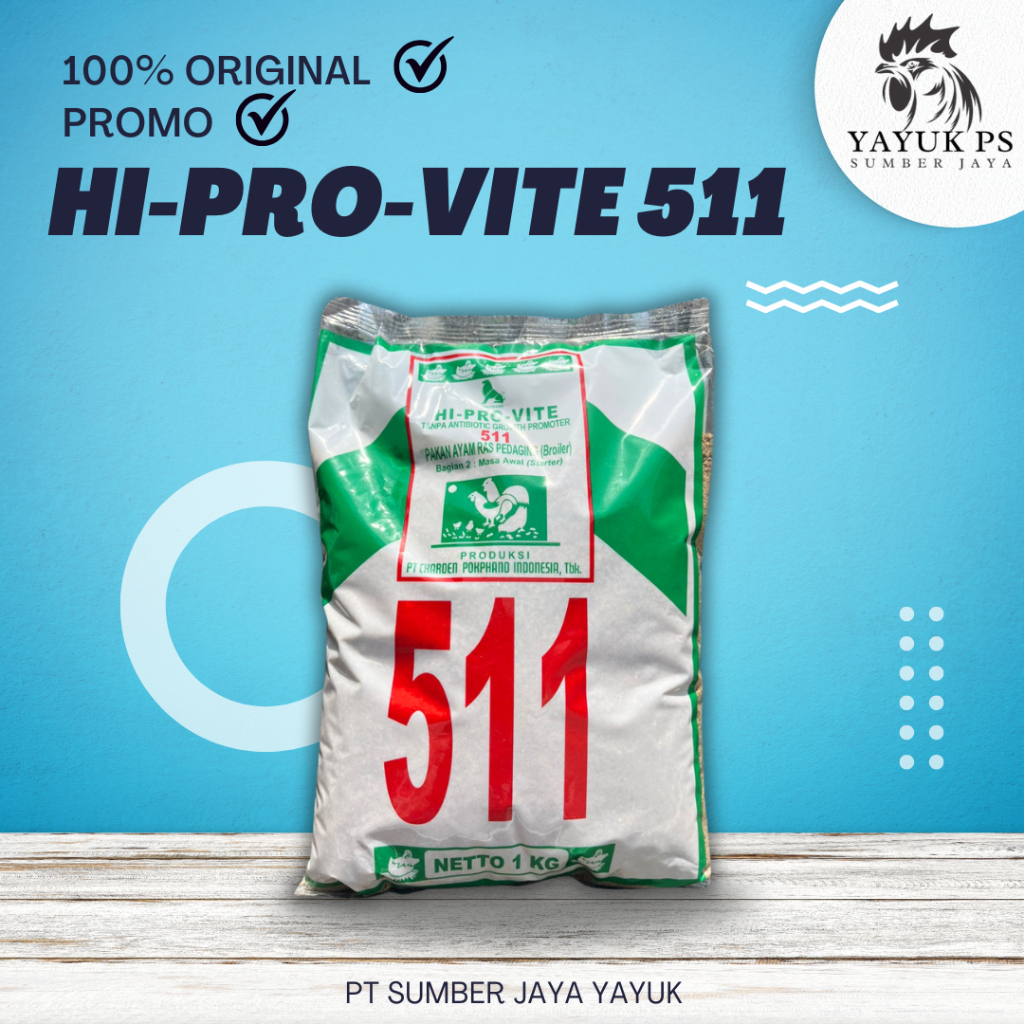 Jual Hi pro vite 511 pakan ayam ras pedaging broiler kemasan 1kg ...