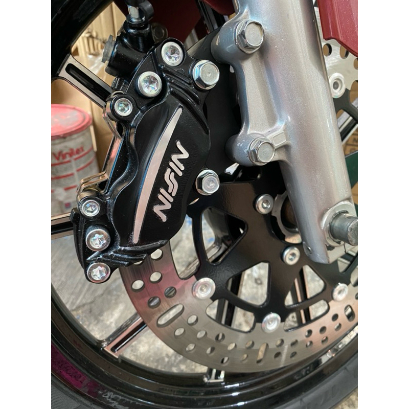 Jual BREKET BESI KALIPER CAKRAM 4 piston ninja 4p axial nissin disk ...