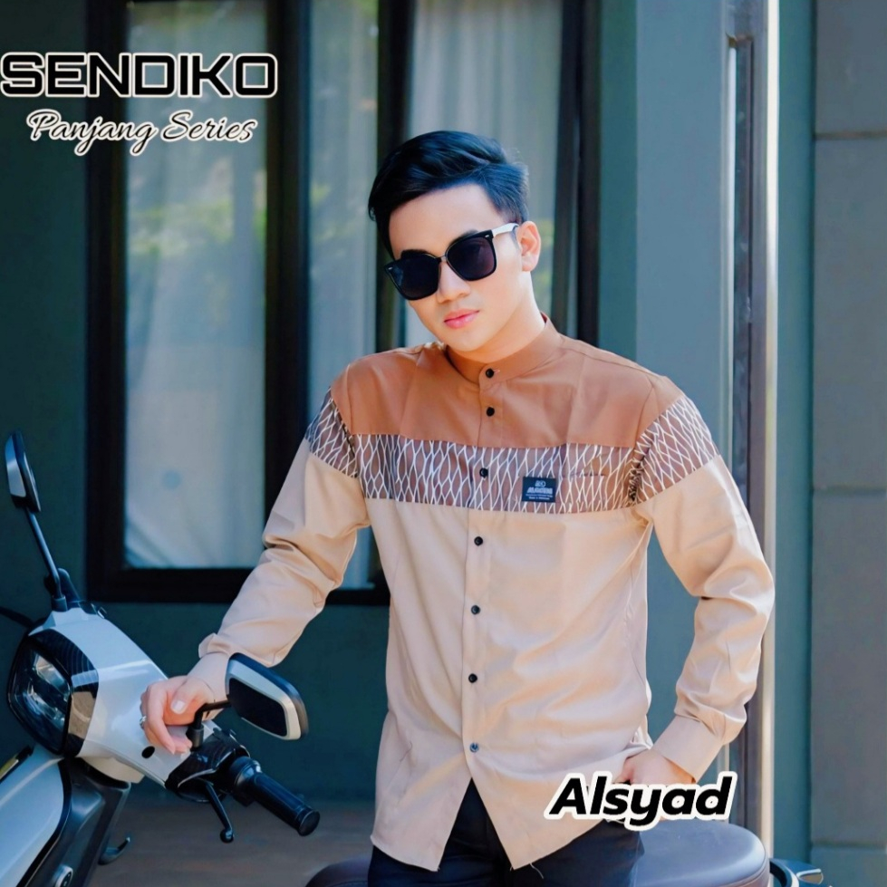 Jual Baju Koko Pria Lengan Panjang Motif Sandiko Kombinasi Batik ...