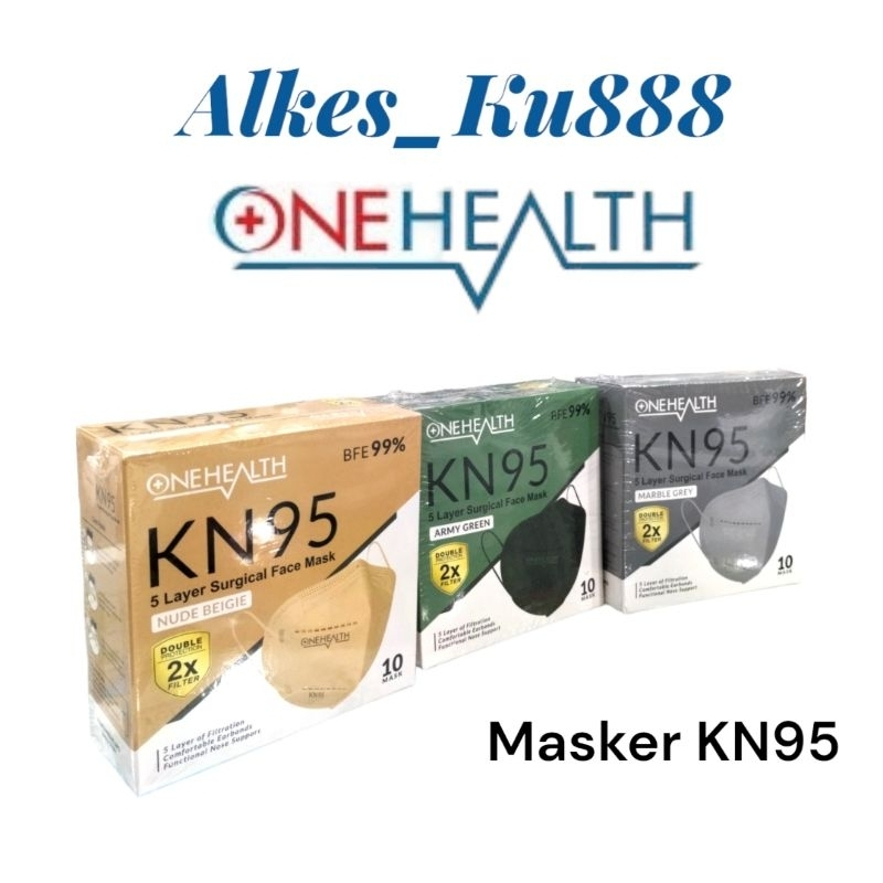 Jual MASKER MEDIS KN95 ONEHEALTH 5PLY 1BOX/ 1 BOX ISI 10 MASK | Shopee Indonesia