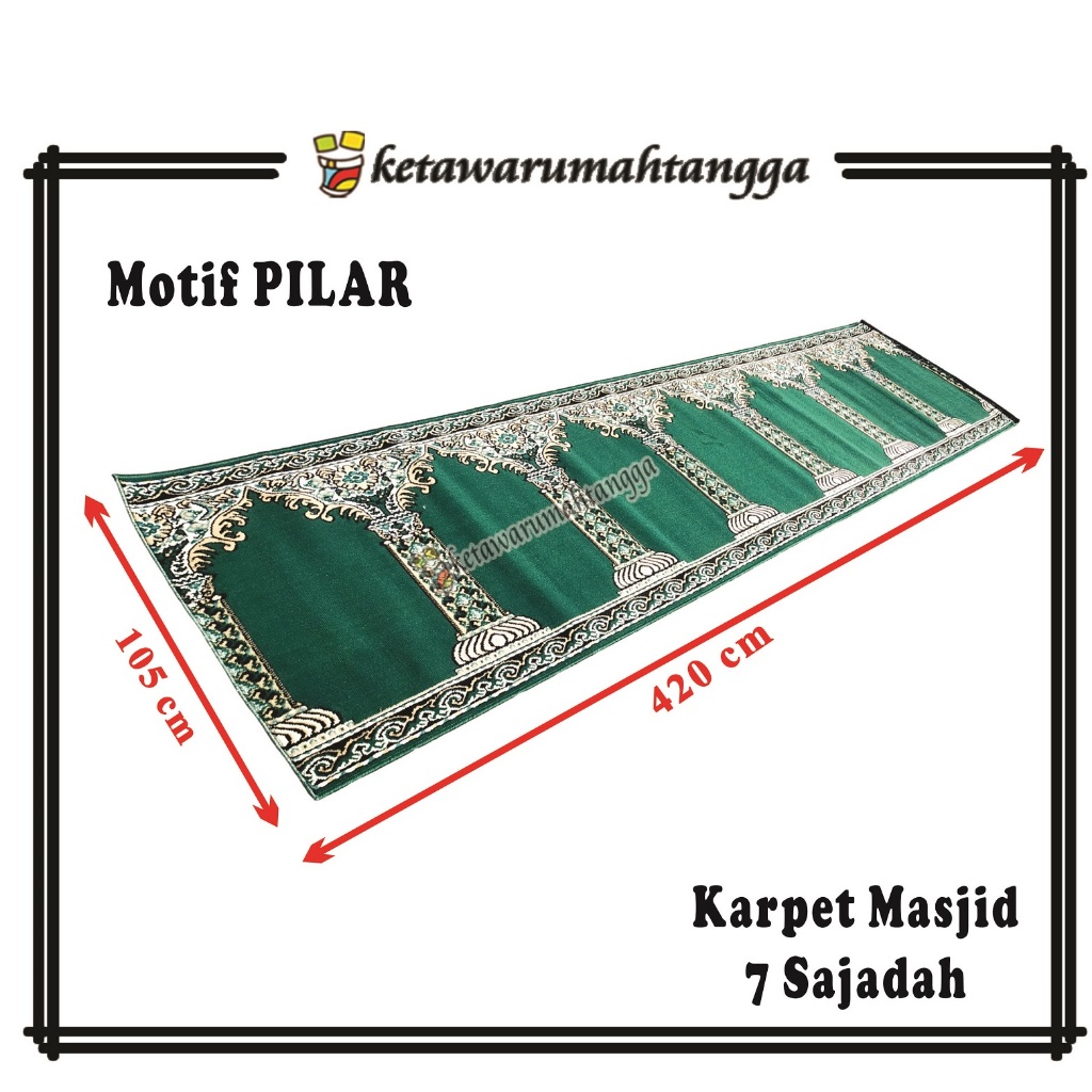 Jual Karpet sajadah motif pilar dan motif masjid untuk 5 sampai 7 orang ...