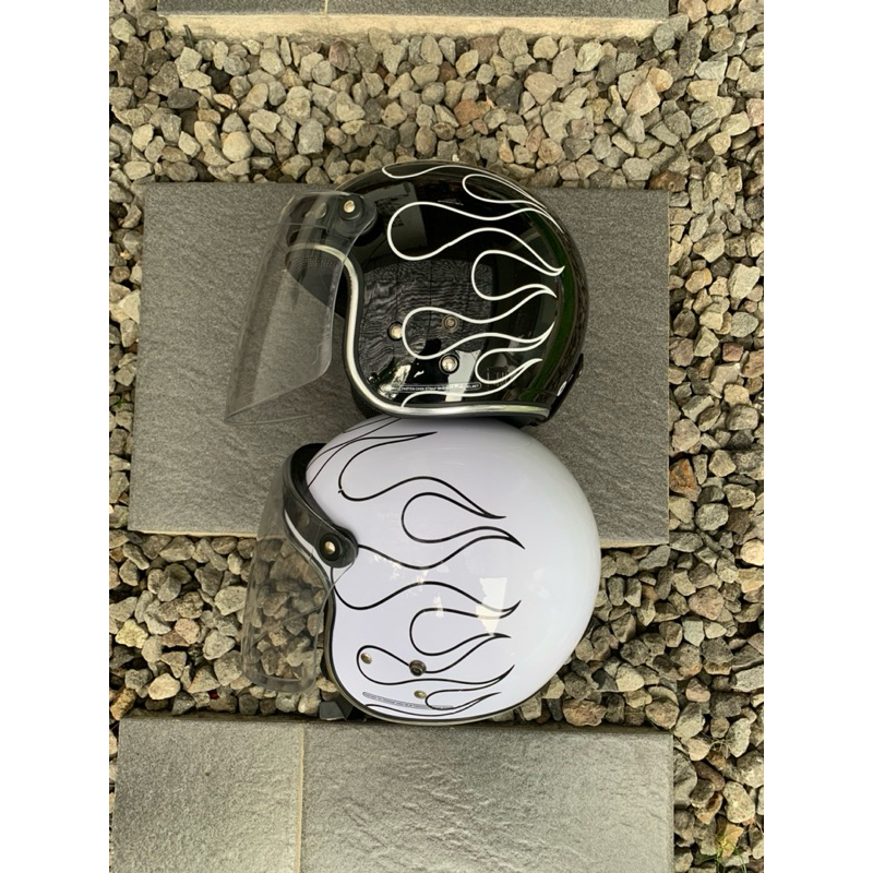 Jual Helm bogo SNI motif api + kaca venom | Shopee Indonesia