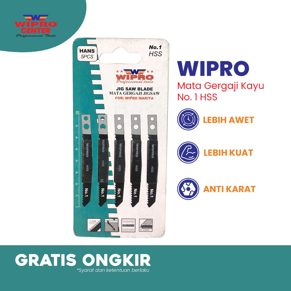 Jual WIPRO MATA GERGAJI BESI JIGSAW METAL JIG SAW BLADE / NO.1, NO. 2 ...