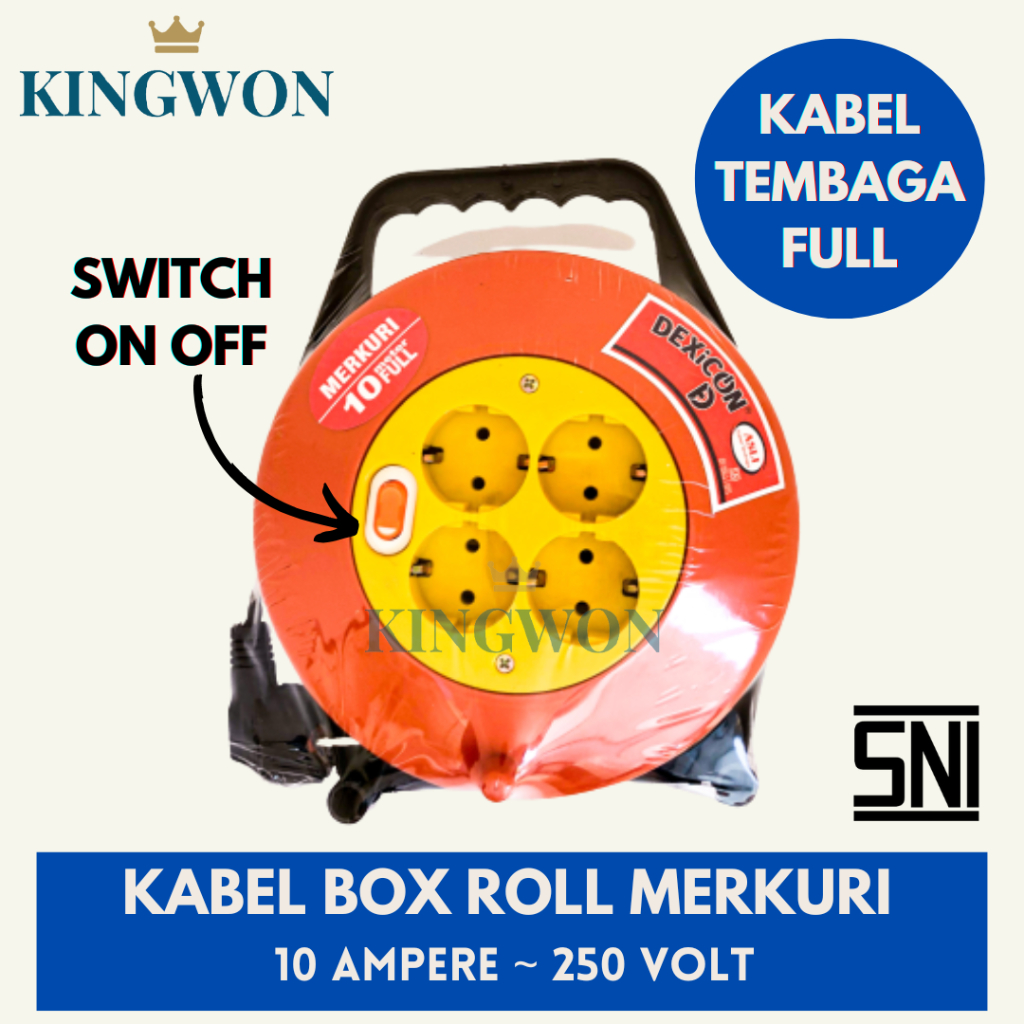 Jual BOX ROLL KABEL ROLL 20 METER KABEL OLOR SAKLAR ON OFF COLOKAN ...