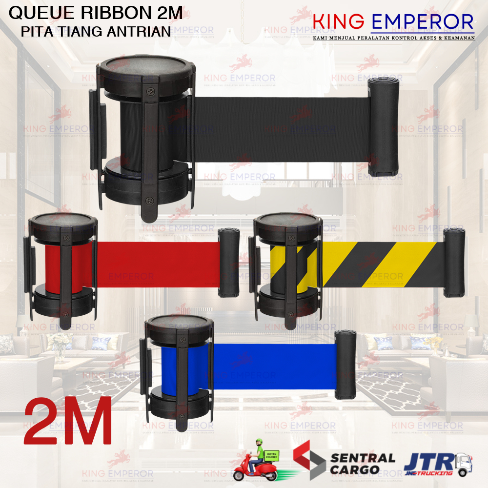 Jual Pita Tiang Antrian 2M PVC Nilon / Queue Ribbon 2M | Shopee Indonesia