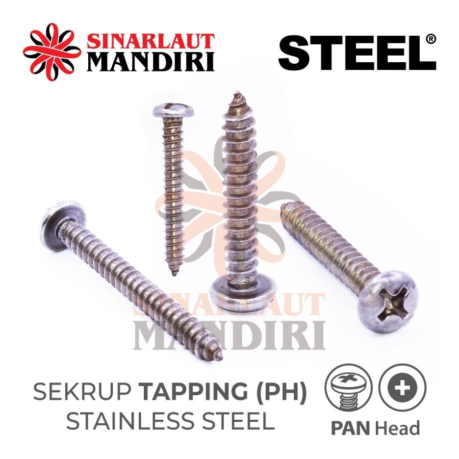 Jual Sekrup Tapping Stainless Steel / Tapping Screw SS HPL PH+ 12x3/4 ...