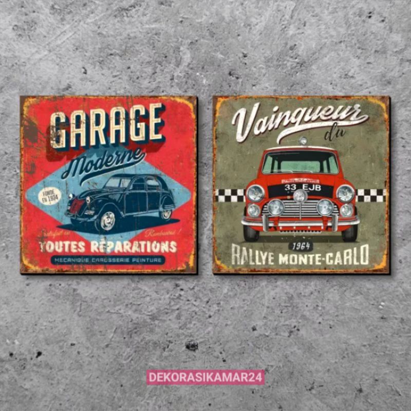 Jual Hiasan dinding kamar Poster kayu retro Car vintage - Pajangan ...