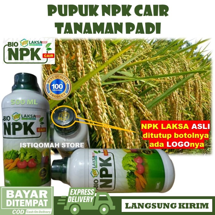Jual Pupuk Cair Obat Pelebat Padi Terbaik NPK LAKSA GROW 500ML Pupuk Penyubur Padi - Pupuk NPK ...