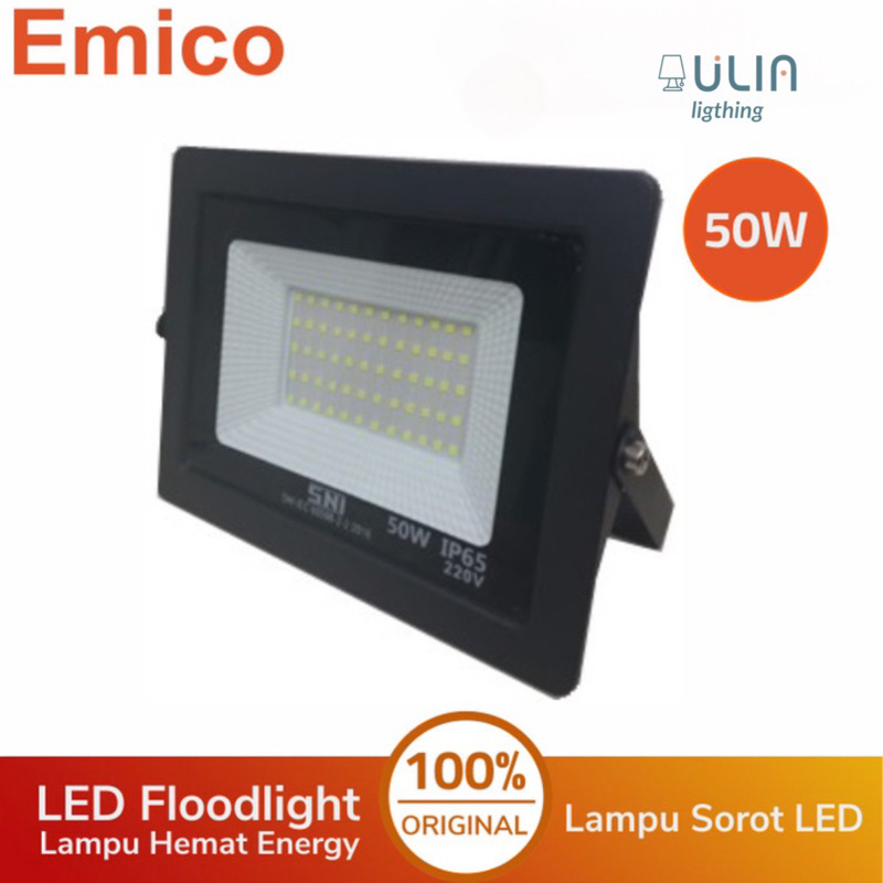 Jual Lampu Led Sorot EMICO 50w model Besar 50 Watt Tembak Lapang Taman Panggung Terang Outdoor ...